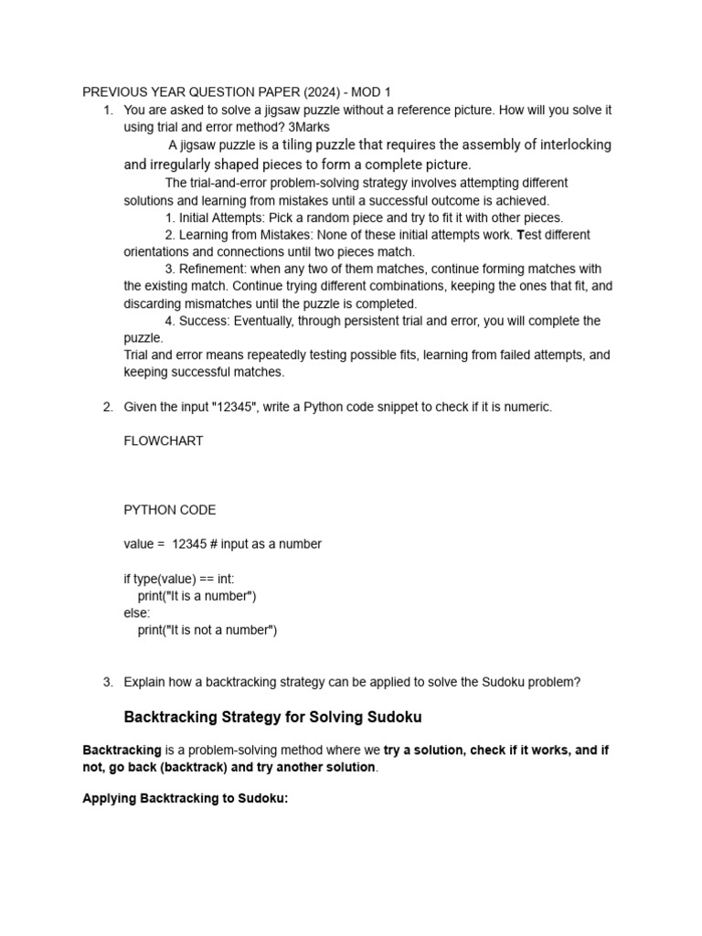 Previous Year Question Paper (2024) - Mod 1 | PDF | Databases | Area