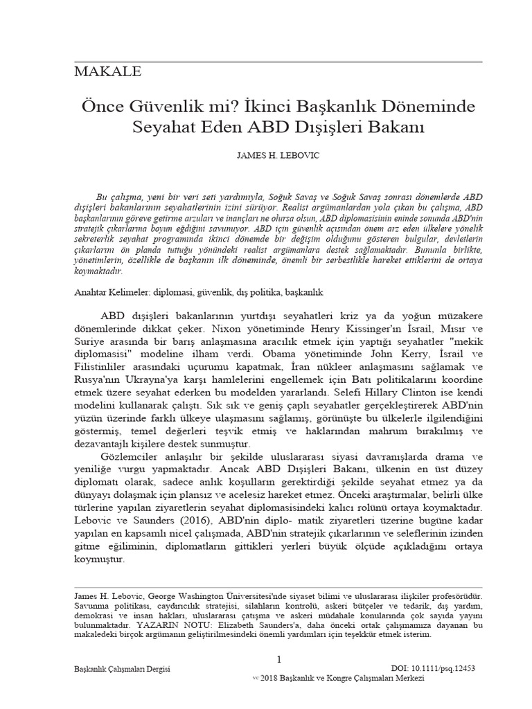 Security First The Traveling U.S. Secretary of TR | PDF