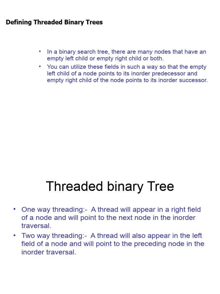 Unit-4_(Threaded Binary Trees) | PDF | Algorithms And Data Structures