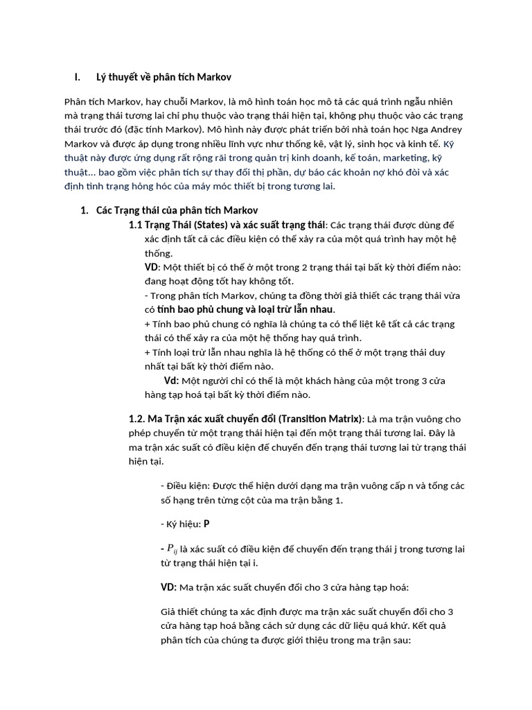 Phân Tích Markov | PDF