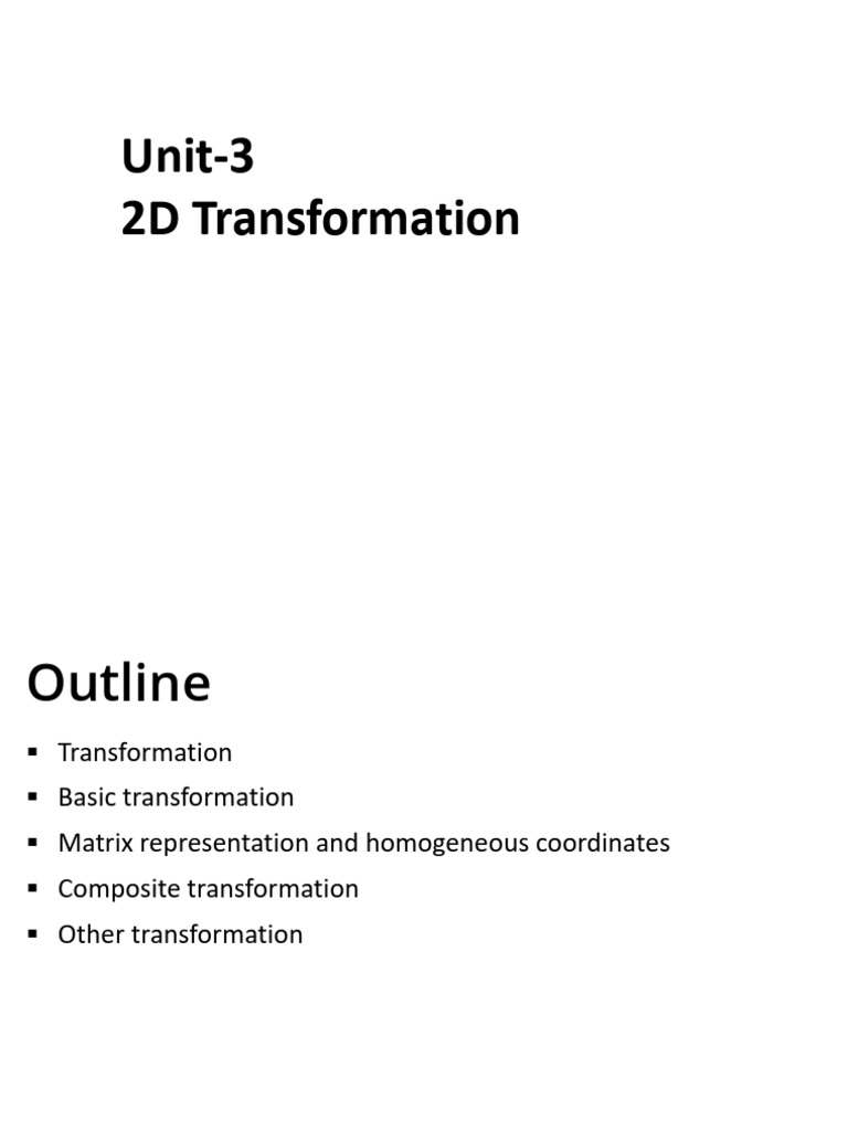 2D Transformations: Matrix Methods | PDF | Cartesian Coordinate System ...