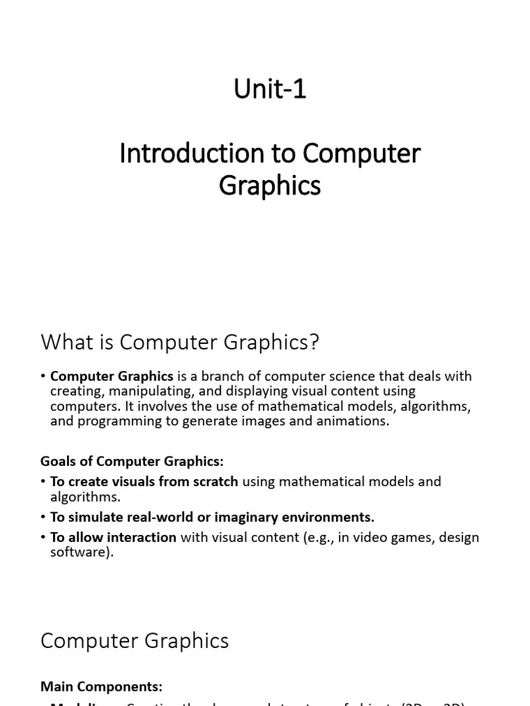 Chapter1 - Introduction To CG | PDF | Pixel | Computer Graphics