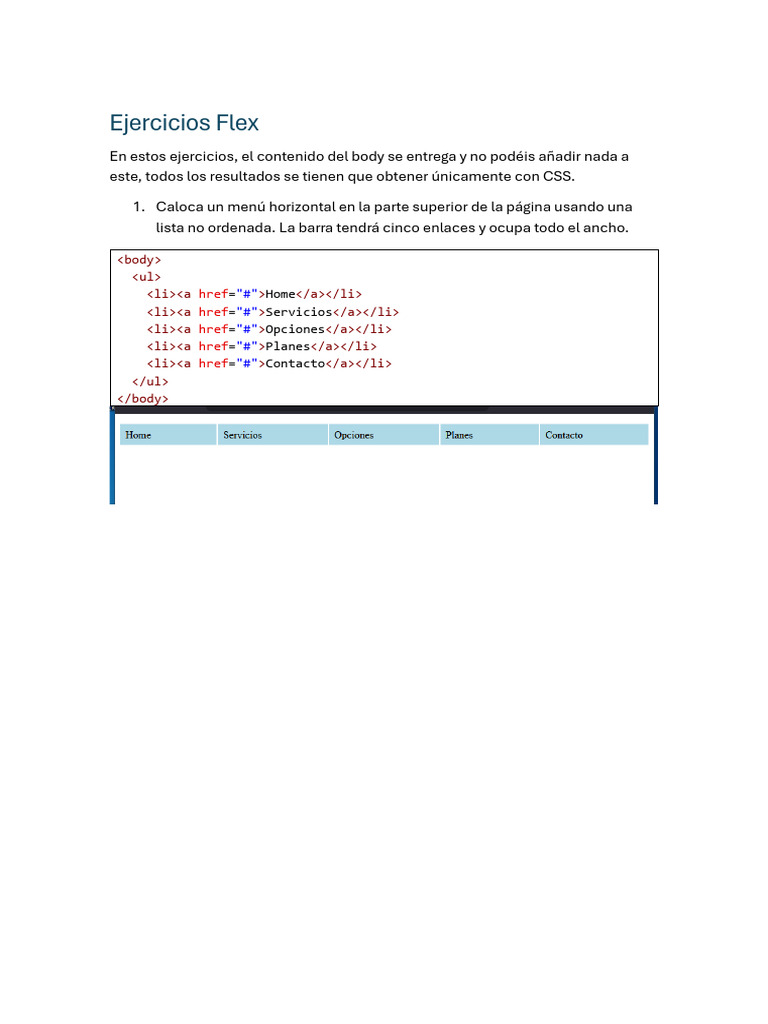 Ejercicios Flex | PDF