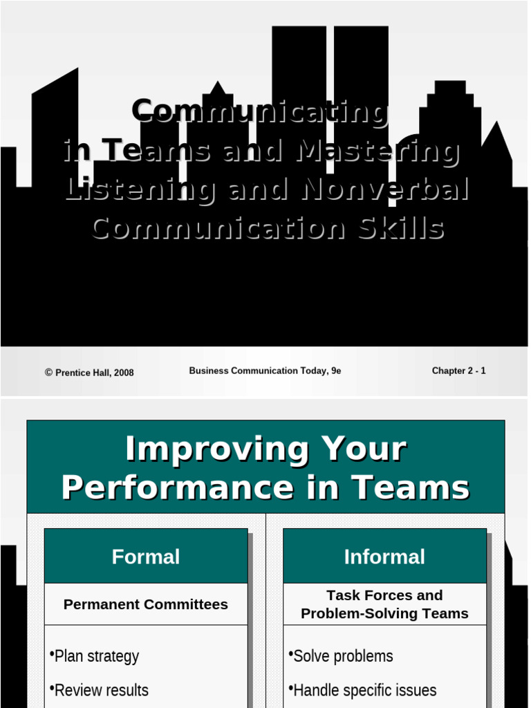 Working in Teams | PDF | Nonverbal Communication | Communication