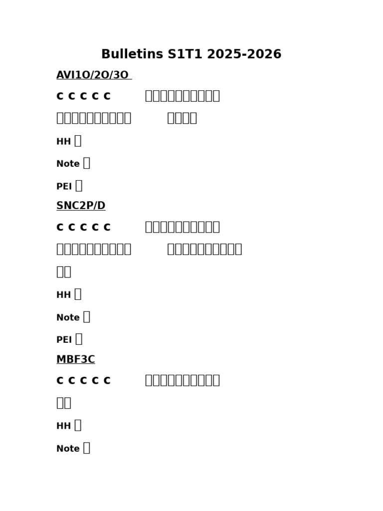 Bulletins Checkmarks | PDF