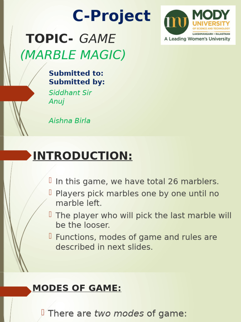 Marble Magic Game Rules & Modes | PDF