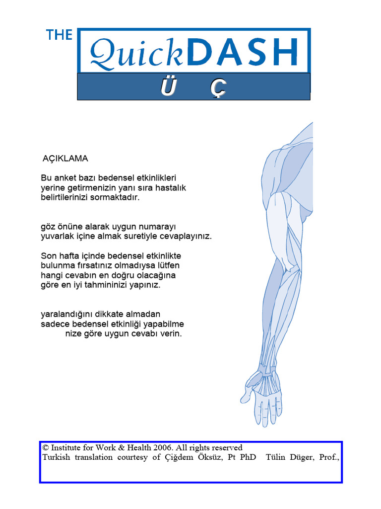 QuickDASH Turkish 2012 | PDF