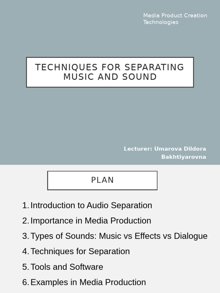 L8 Techniques for Separating Music and Sound. | PDF | Equalization (Audio) | Recording