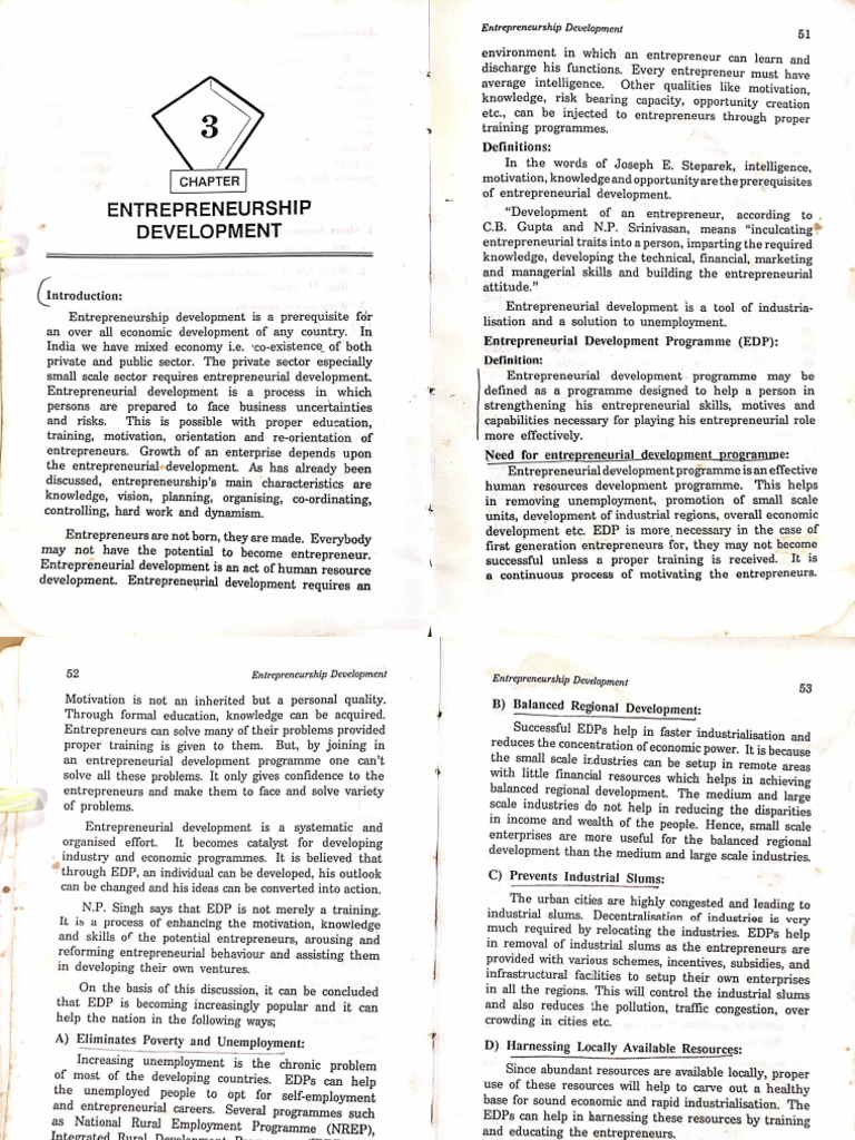 Entrepreneurship Development | PDF