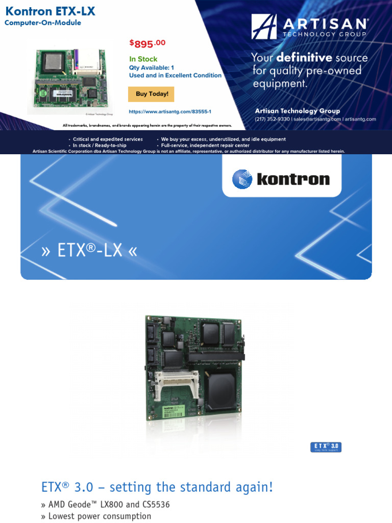 Kontron_ETX_LX_Datasheet | PDF | Computer Hardware | Computer Architecture