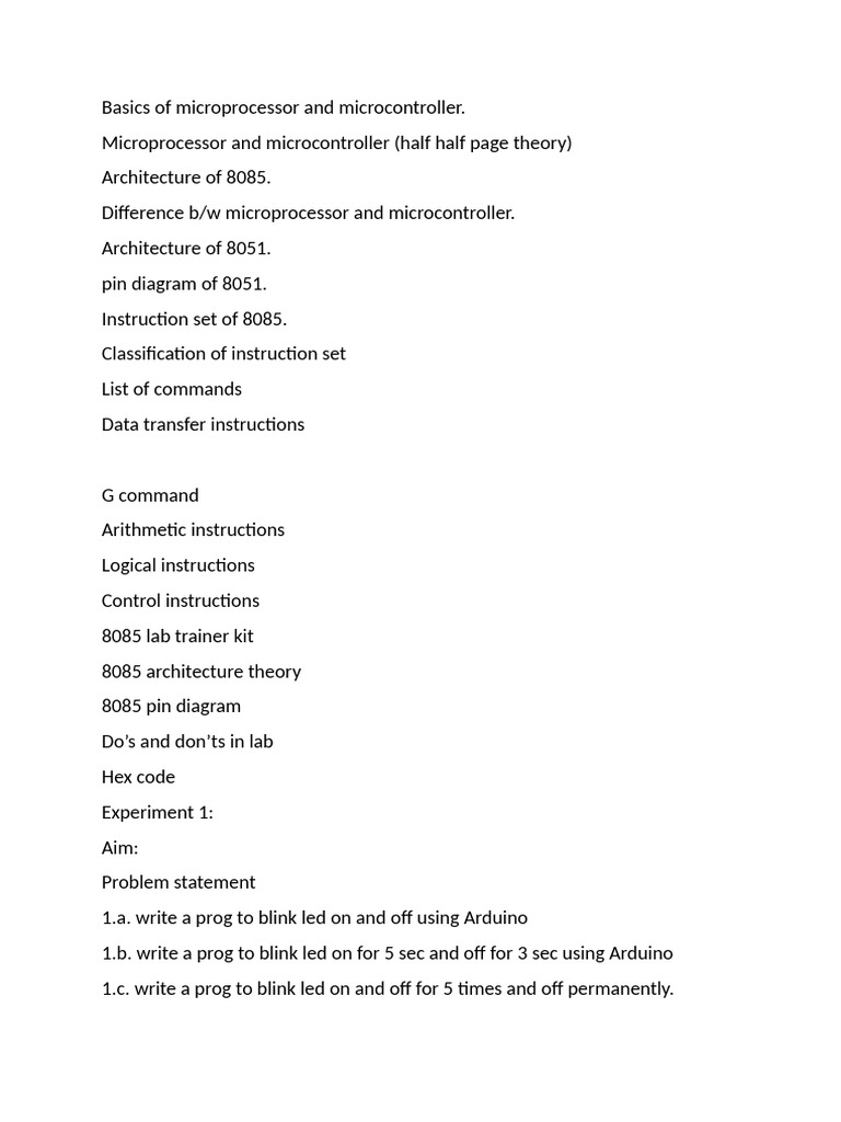 Basics of Microprocessor and Microcontroller | PDF