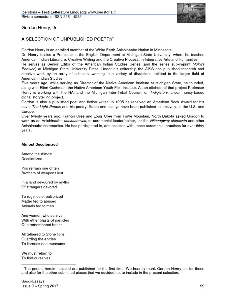 A Selection of Unpublished Poetry | PDF