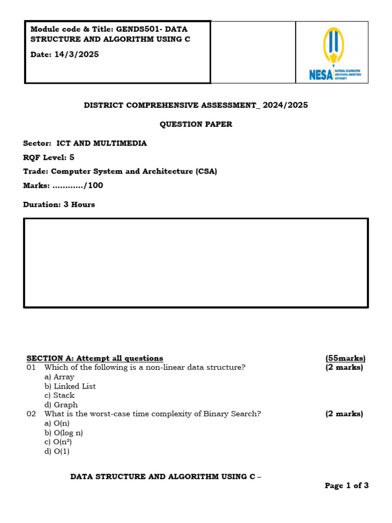 L5 CSA DATA STRUCTURES USING C QP | PDF | Queue (Abstract Data Type ...