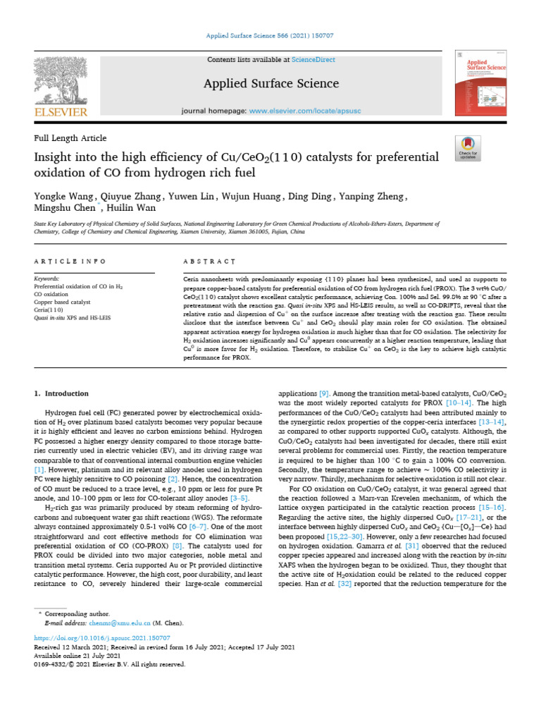 Insight into the high efficiency of Cu-CeO2(1 1 0) catalysts for ...