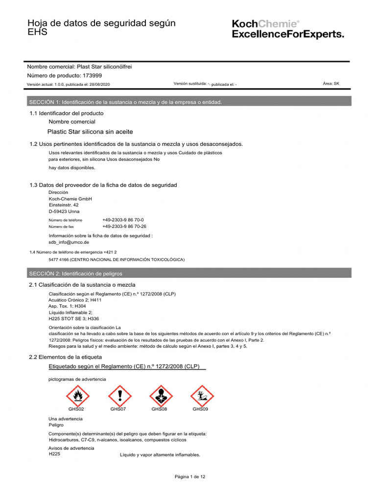 SERIE 29 FICHA DE SEGURIDAD Y COMPOSICIÓN | PDF | Gestión de residuos ...