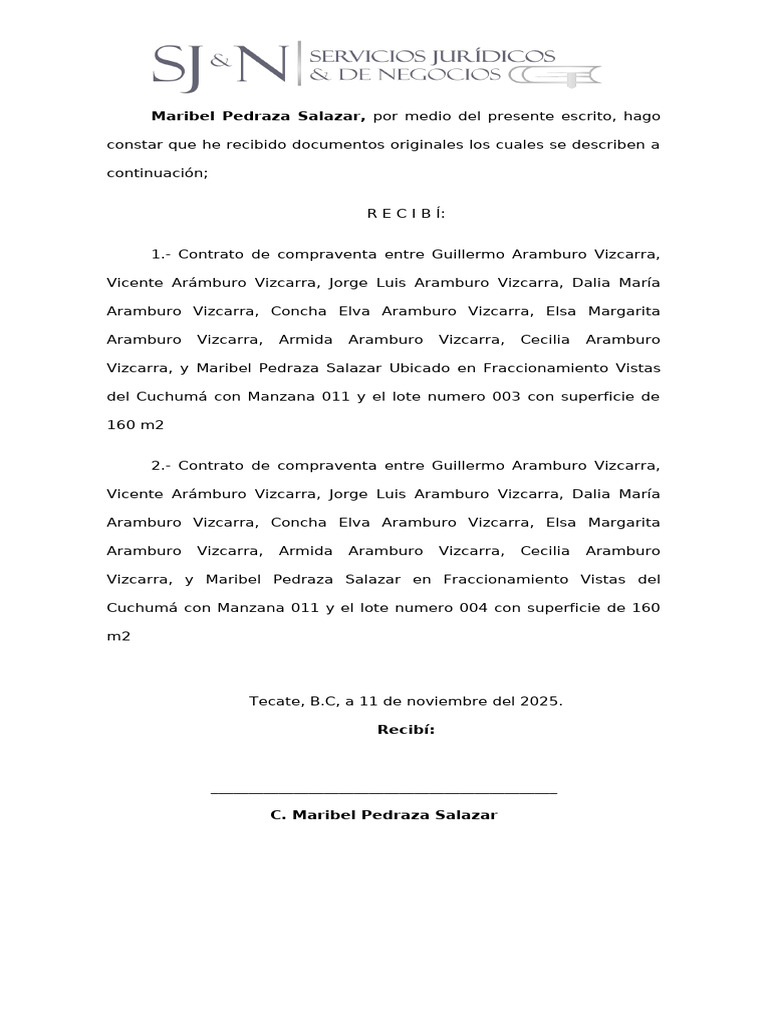 Entrega de Documentos 2 Maribel Pedraza Salazar Contratos | PDF