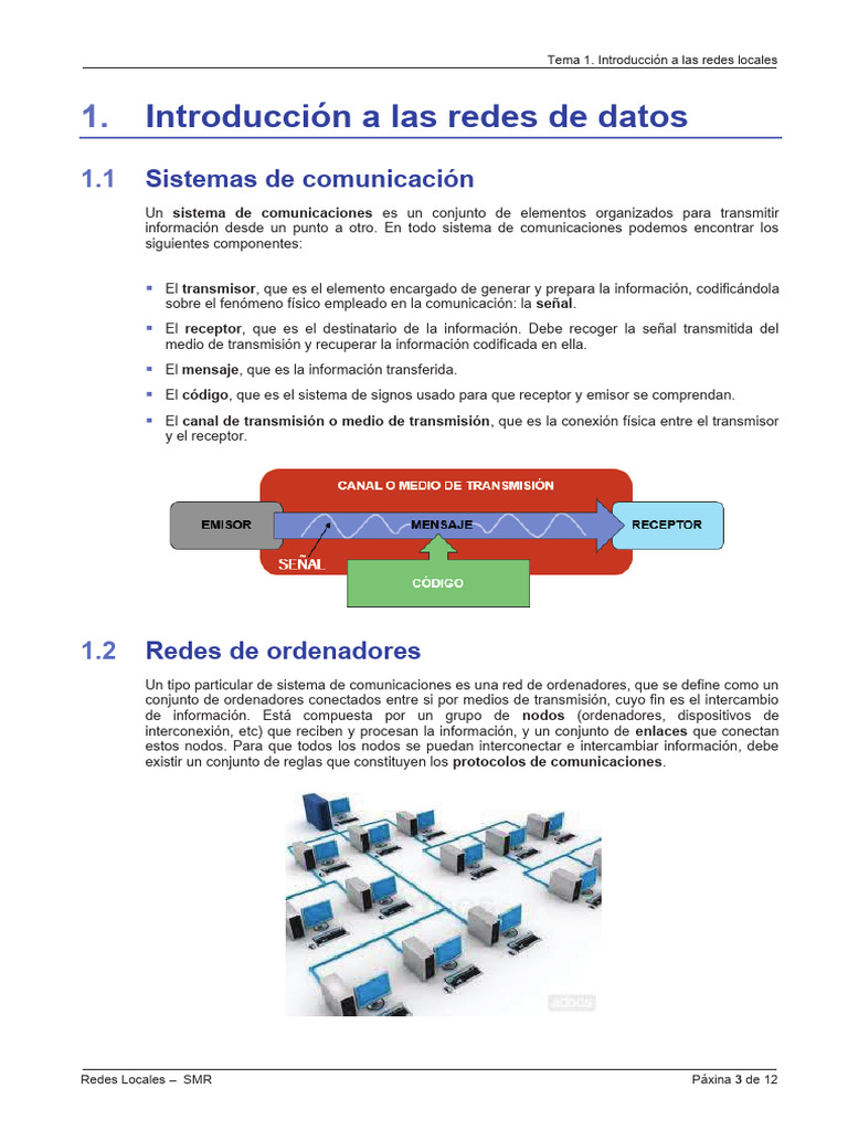 1 Introduccion A Las Redes de Datos | PDF | Red de computadoras ...