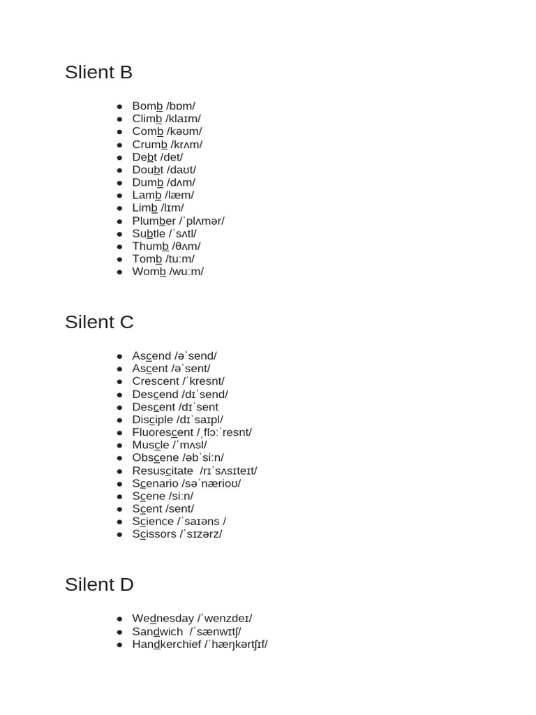 Silent Letters | PDF