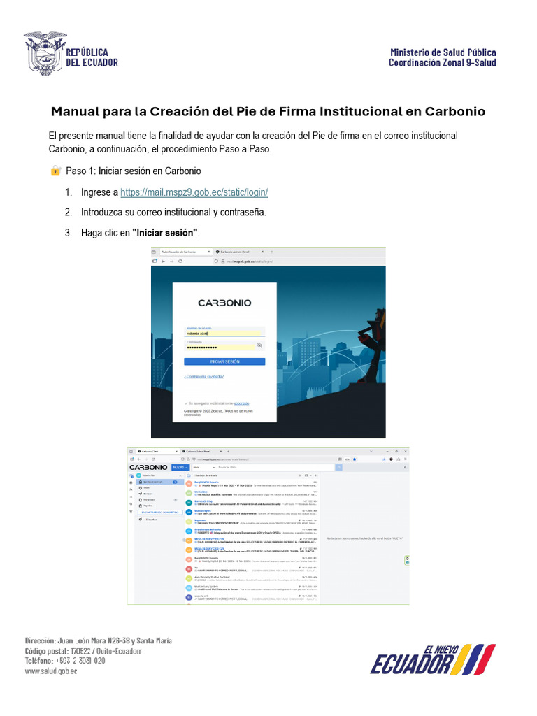 Crear Pie de Firma en Carbonio | PDF