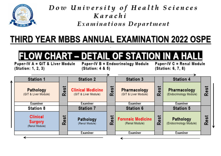 Flow Chart of OSPE Stations MBBS 3rd Professional GIT LIVER RENAL ENDO ...
