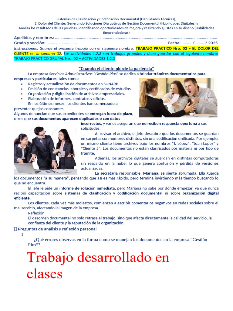 Instrucciones Para Las Actividades de La Semana 32 (1) | PDF | Gestión de registros | Archivo de ...