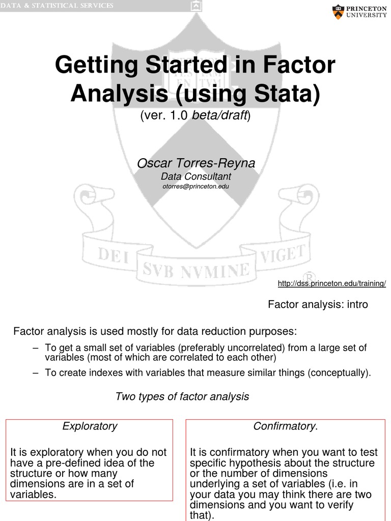 Factor Analysis Stata | PDF | Teaching Methods & Materials | Computers