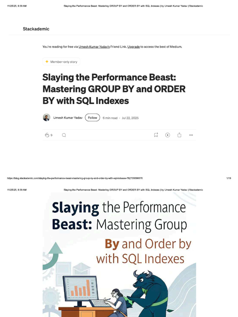 Slaying the Performance Beast Mastering Group by and Order by With SQL ...