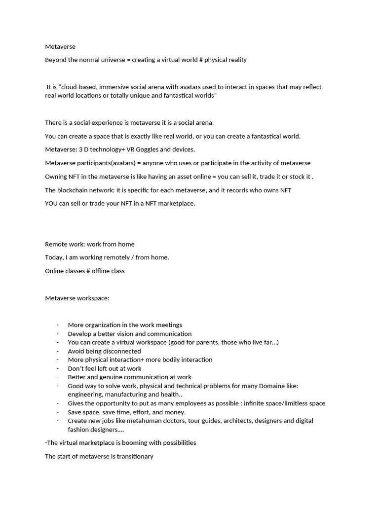 Metaverse | PDF