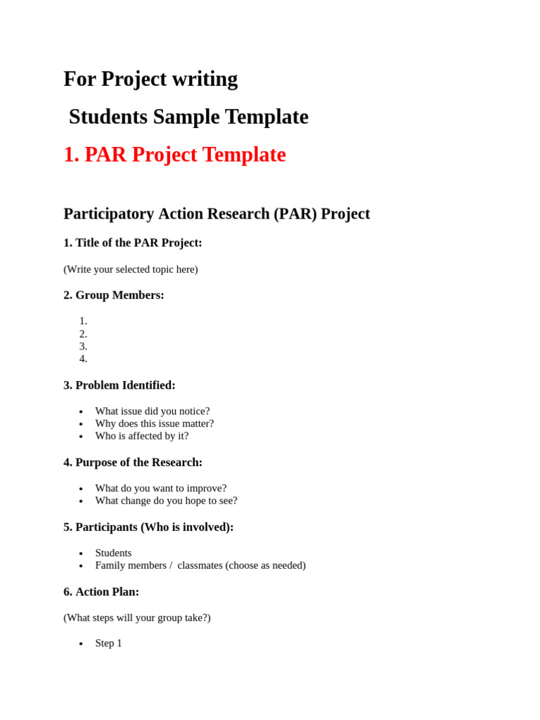 Students Template Sample PAR Format | PDF | Microsoft Power Point