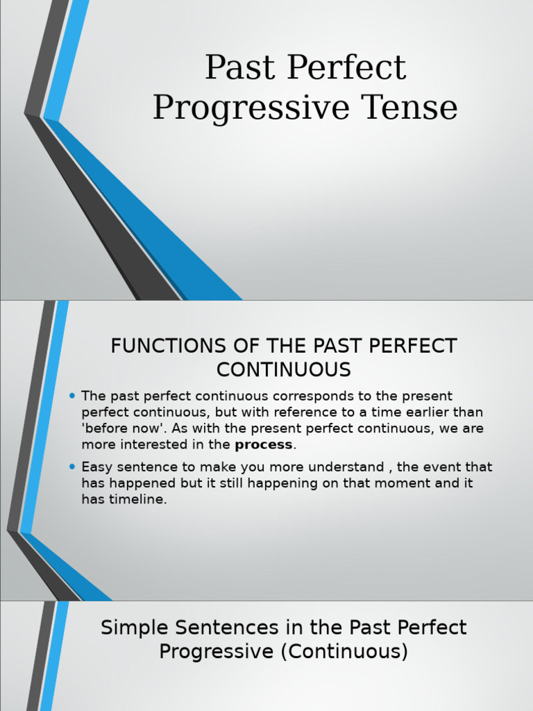 Past Perfect Progressive | PDF | Linguistic Typology | Linguistic ...