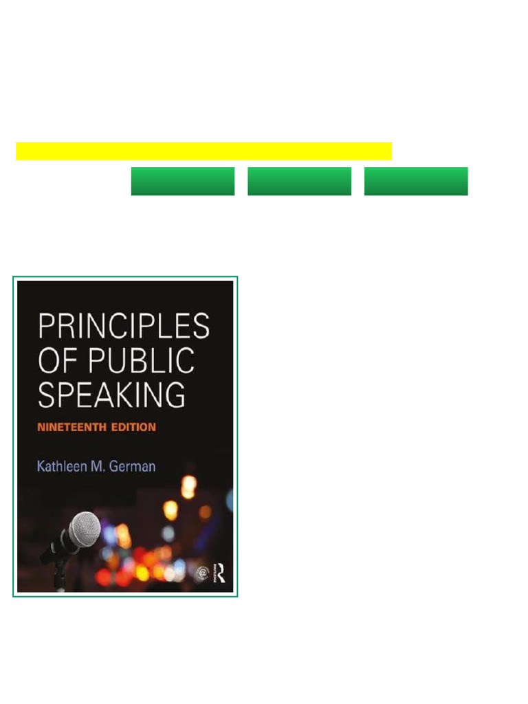 Principles of Public Speaking 19th Edition Kathleen M. German ebook ...