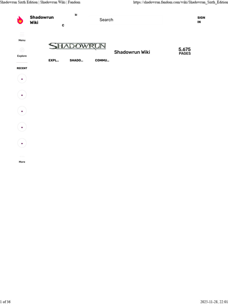Shadowrun Sixth Edition - Shadowrun Wiki - Fandom2 | PDF