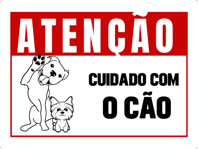 Placa de Jardim Cuidado Cão Bravo Simples Vermelho - 20251113 - 102413 ...