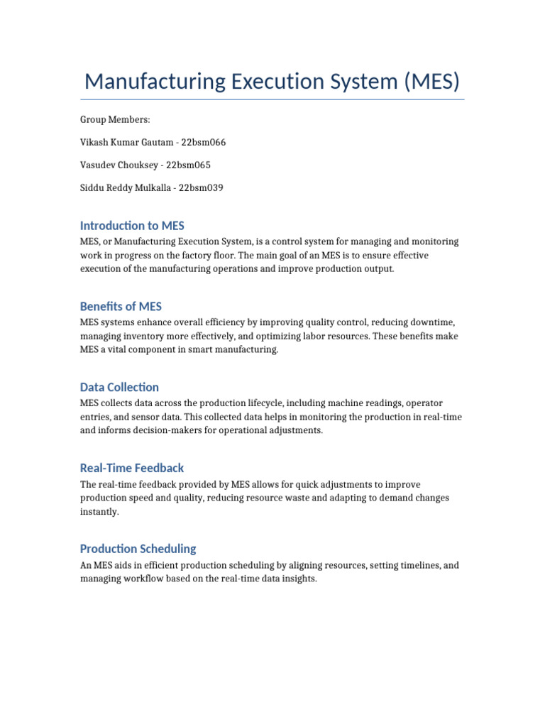 MES Assignment Thompson | PDF