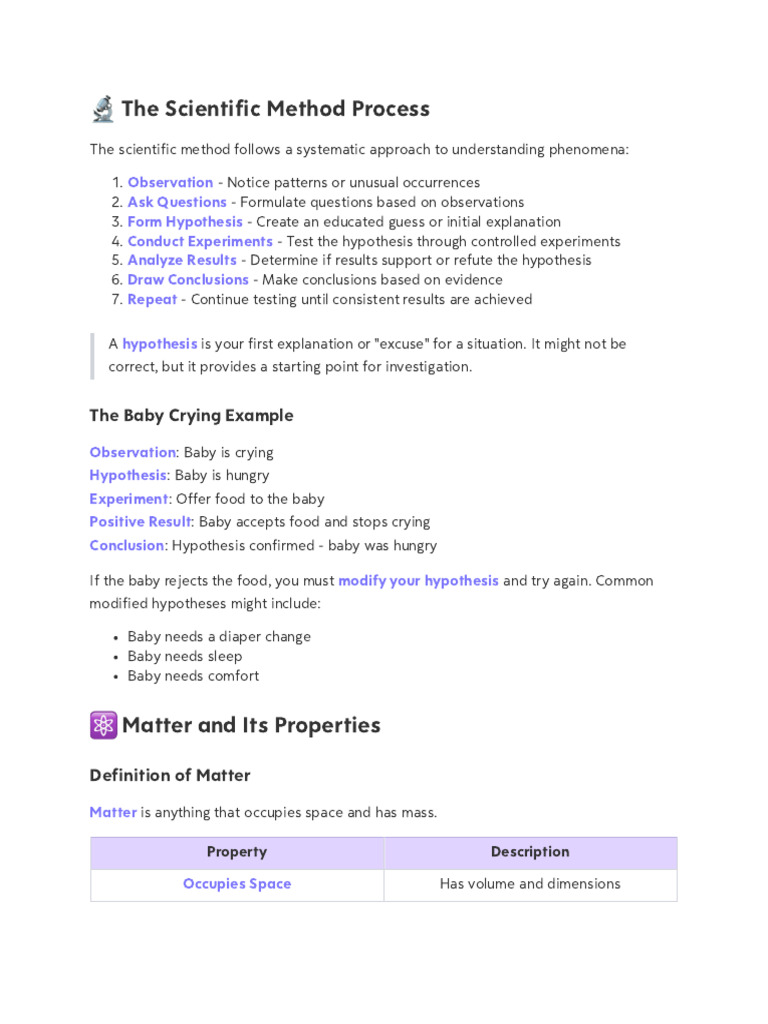 Scientific Method and Matter Basics | PDF | Gases | Hypothesis