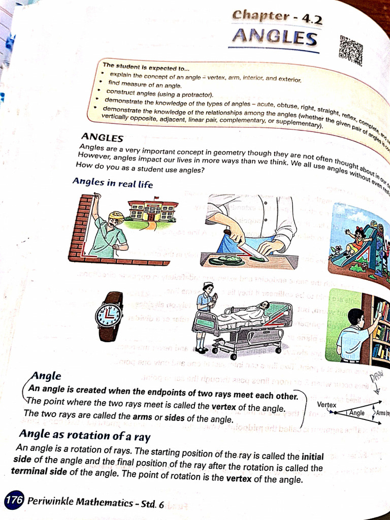 Periwinkle Mathematics Class 6 Chapter 4.2 Angles | PDF