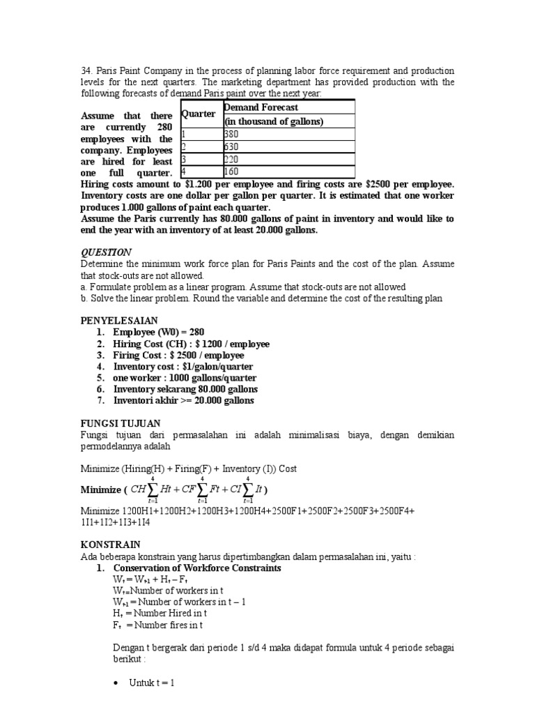 Pengelolaan Persediaan Linprog | PDF | Linear Programming | Inventory