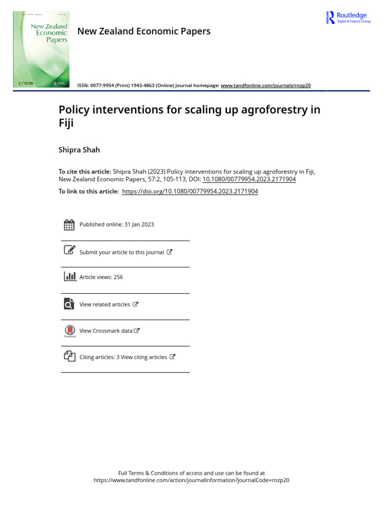 Policy Interventions For Scaling Up Agroforestry in Fiji | PDF ...