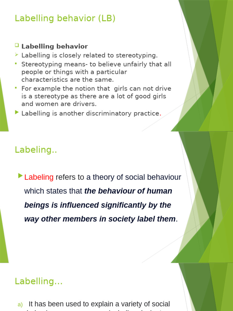 Labelling Behavior (LB) | PDF | Social Stigma | Stereotypes