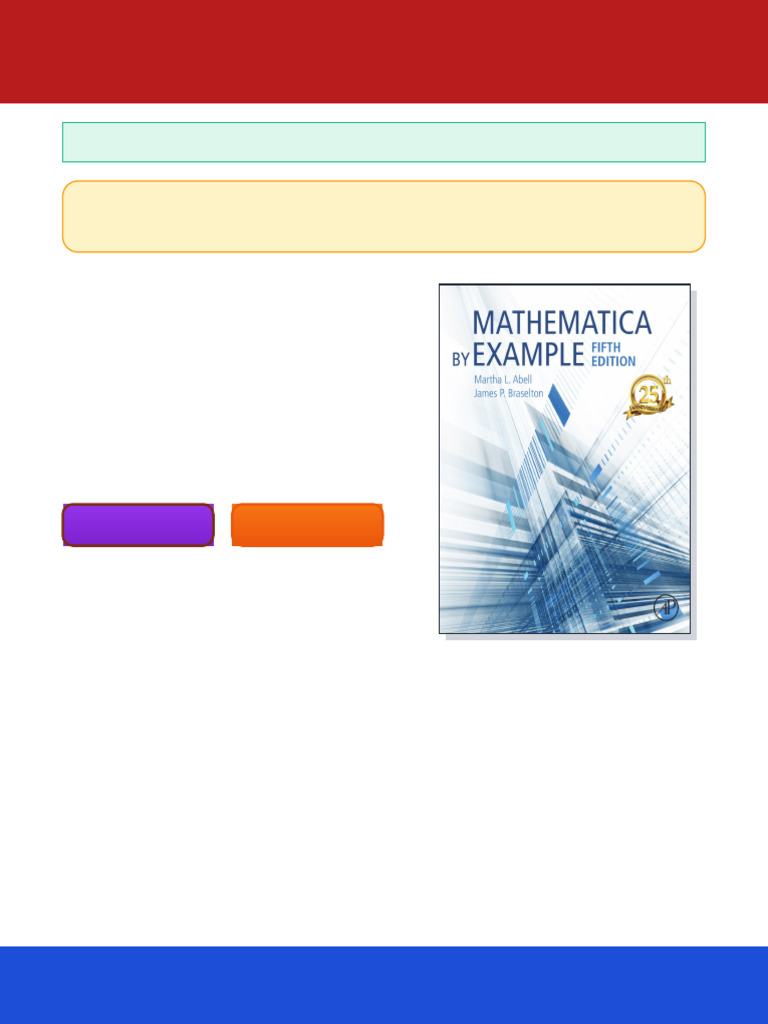 Mathematica by Example 5th Edition Martha L. Abell & James P. Braselton ...