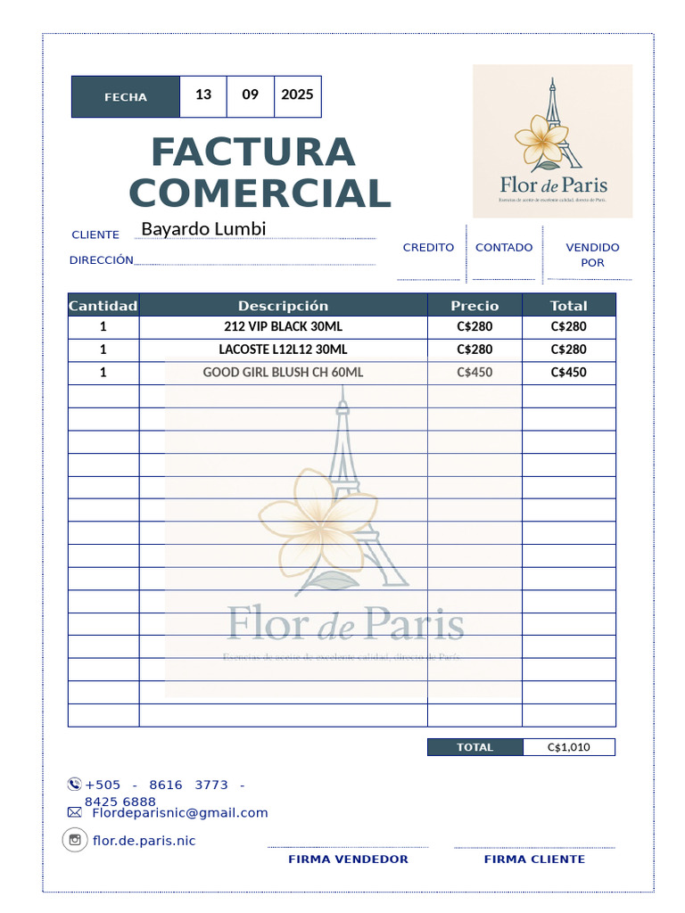 Factura Bayardo | PDF