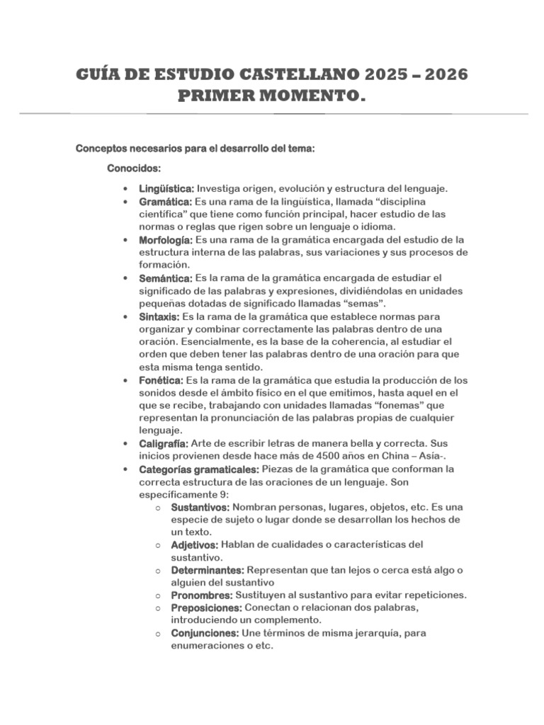 Guía de Estudio: Gramática y Ensayo | PDF | Palabra | Gramática
