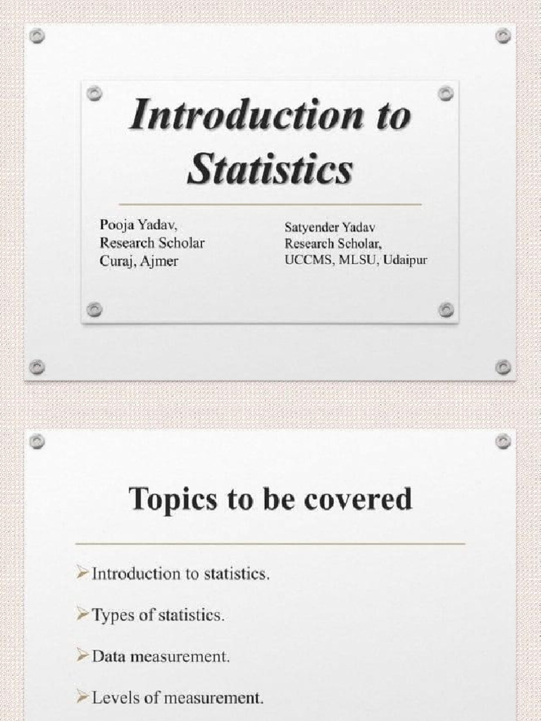 Module 1. Introduction To Statistics | PDF