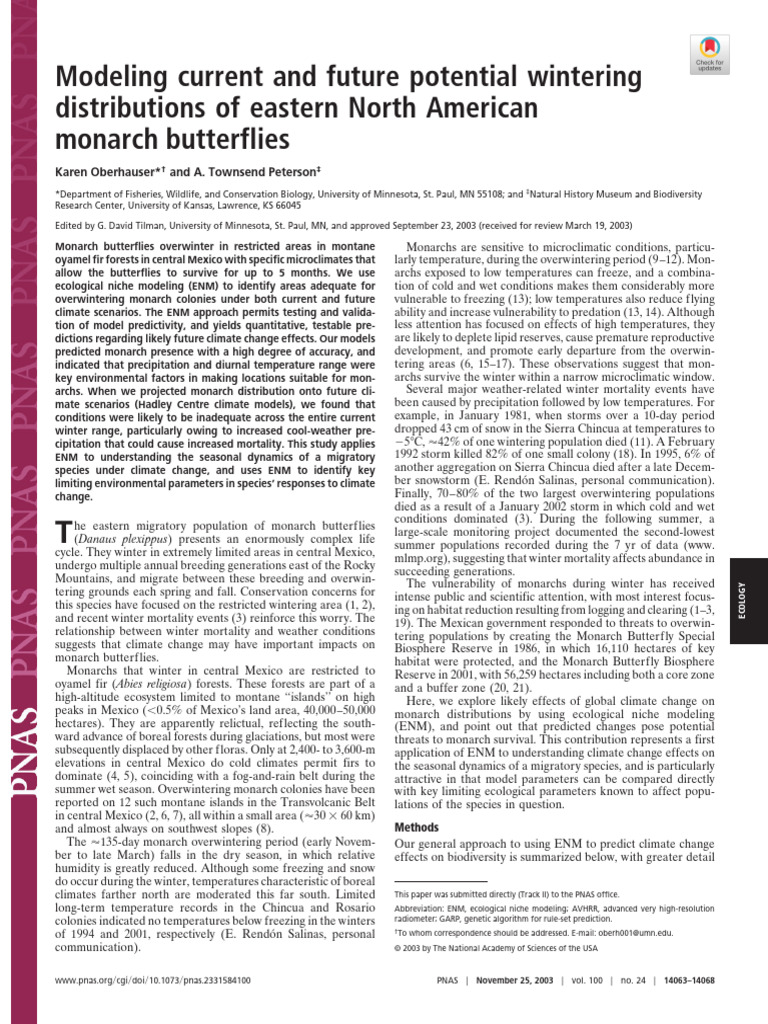 Modeling Current and Future Potential Wintering Distributions of ...