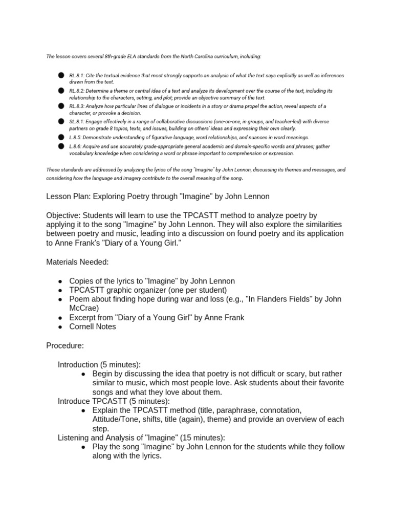 LEARNING WALK Q3 Lesson Plan_ Exploring Poetry Through _Imagine_ by ...