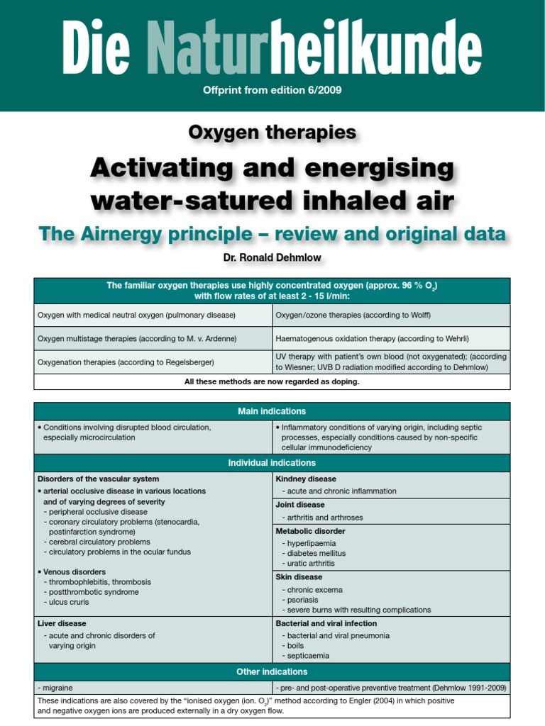 Oxygen Therapies The Airnergy Principle - Review and Original Data ...