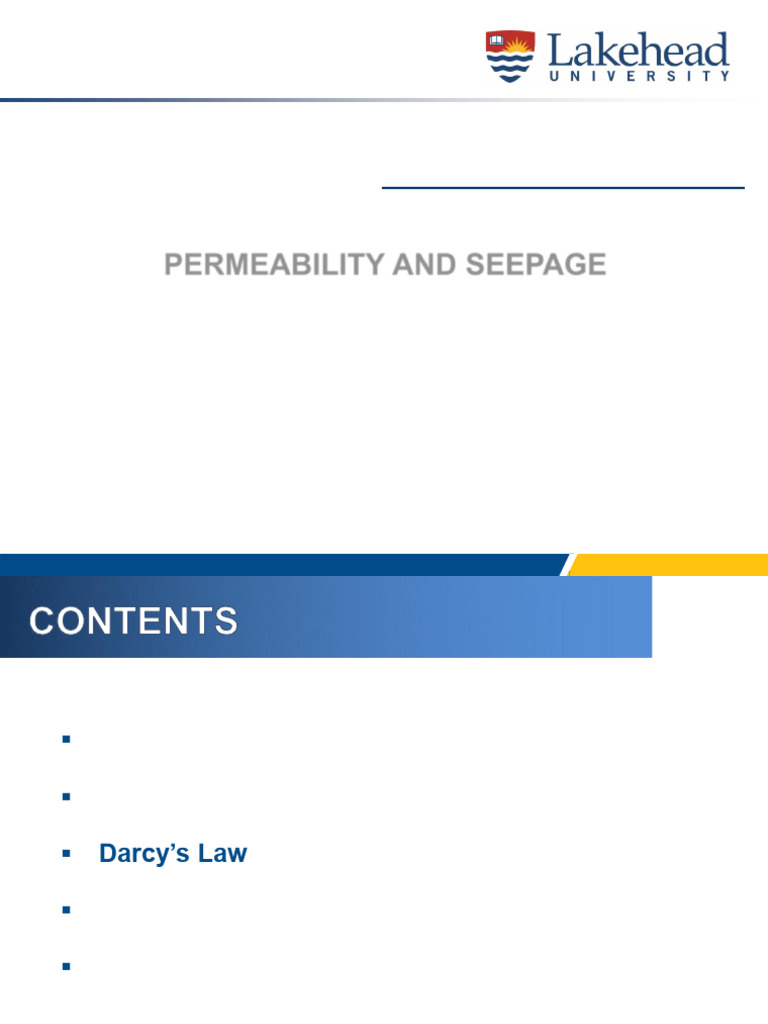 Topic 1 - Permeability and Seepage | PDF | Fluid Dynamics | Soil Mechanics