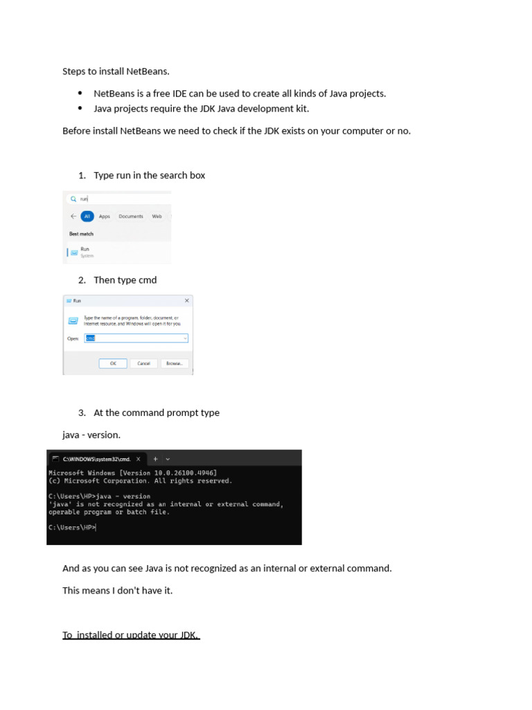 Steps To Install Netbeans | PDF
