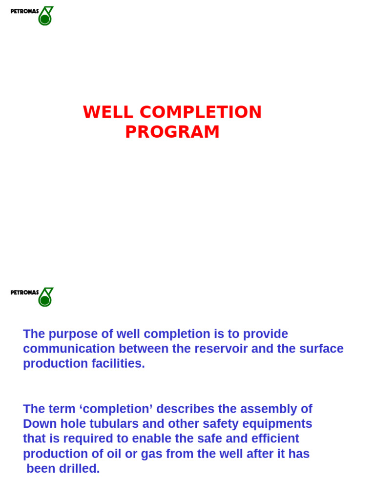 Well Completion Program | PDF | Casing (Borehole) | Petroleum Reservoir