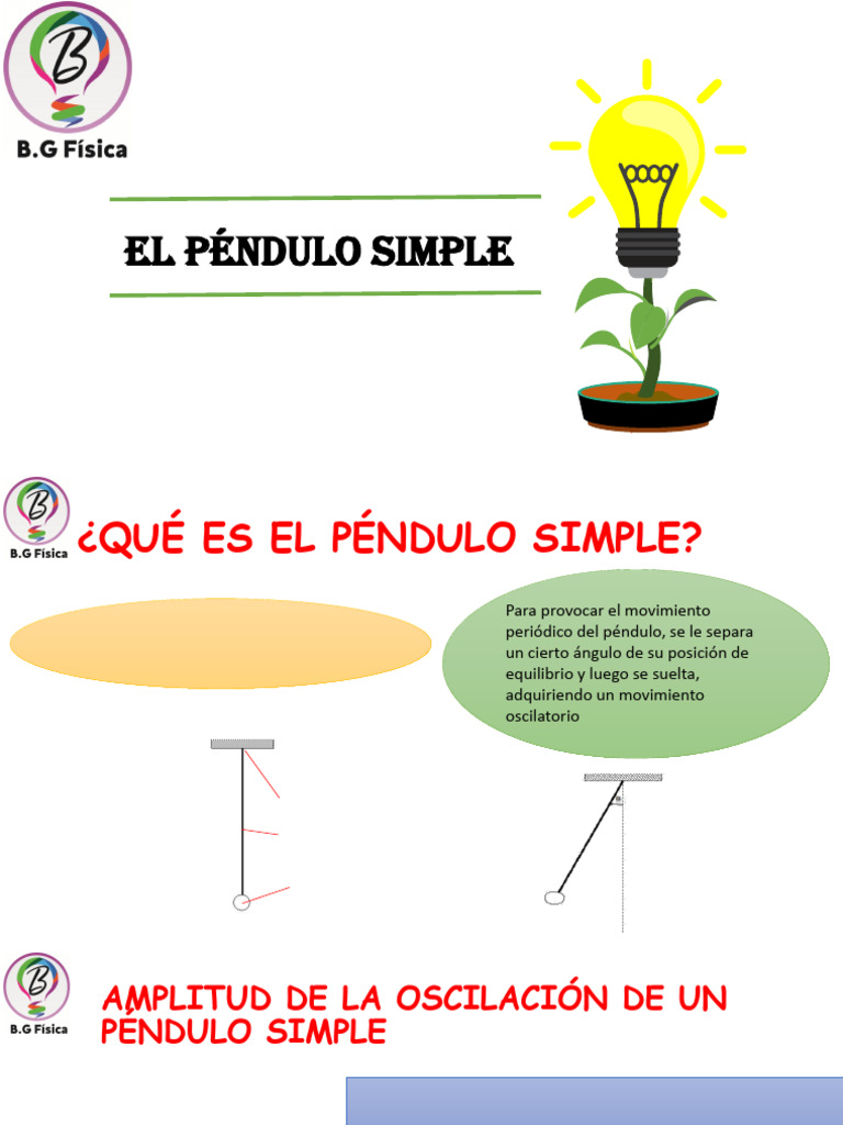 Fundamentos del Péndulo Simple y Cálculos | PDF | Péndulo | Oscilación